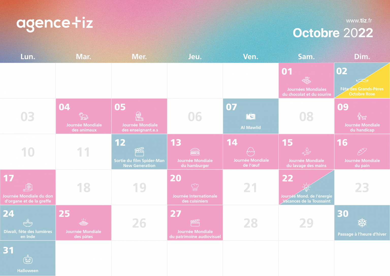Calendrier Marketing 2022 La Liste Des événements De Lannée Tiz