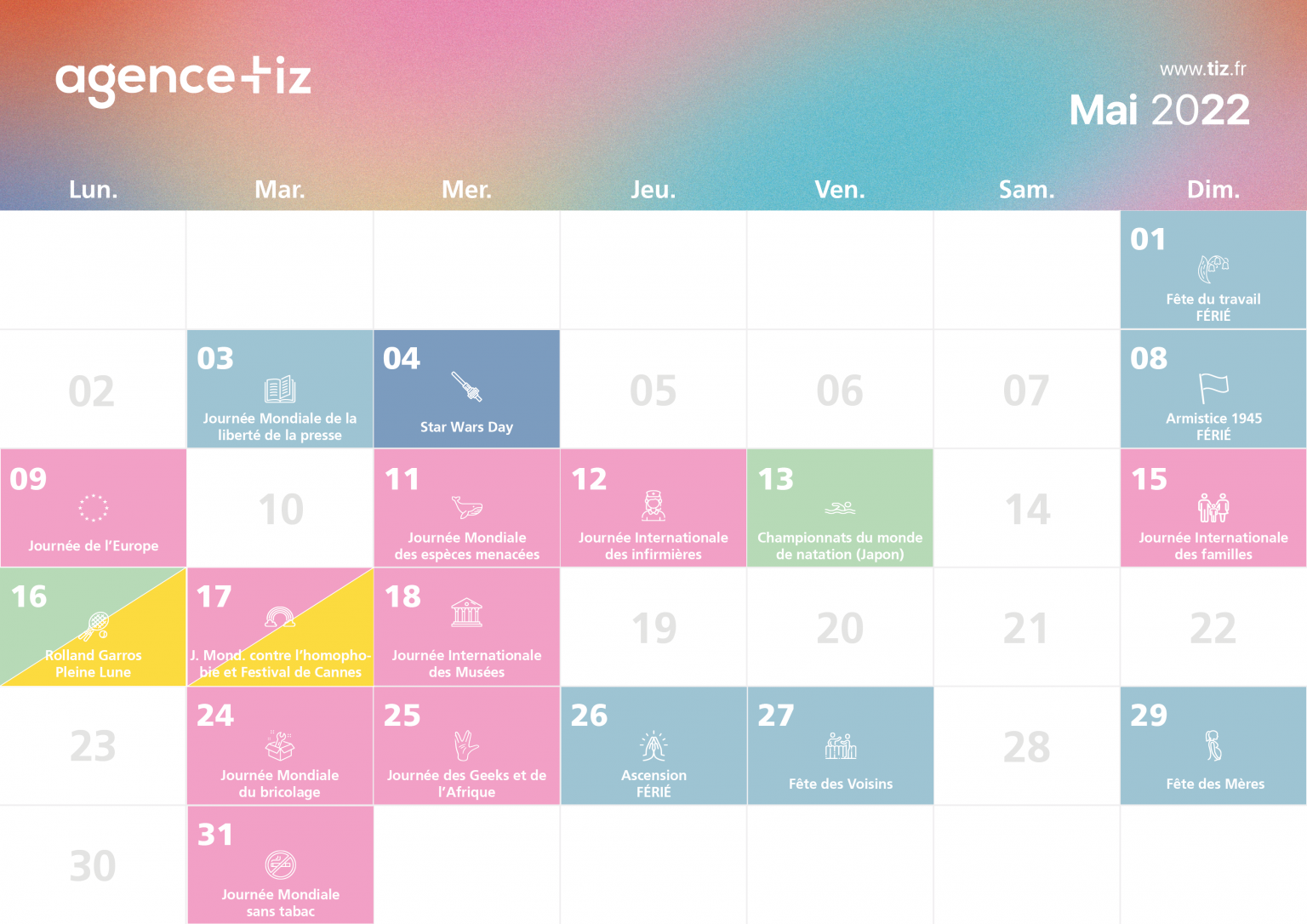 Calendrier Marketing 2022 La Liste Des événements De Lannée Tiz